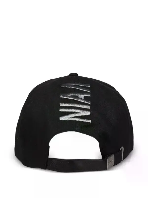 VAIN Embroidered Waxed-cotton Baseball Cap - Black