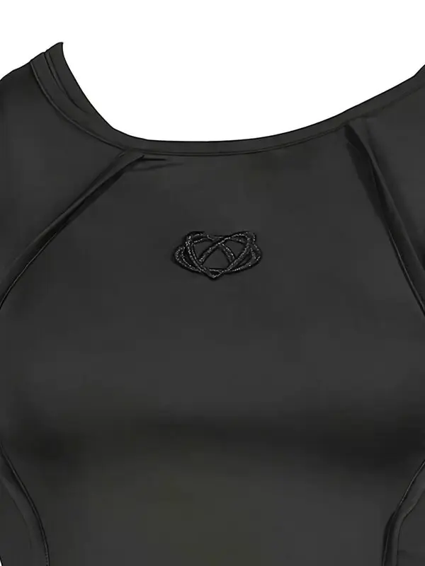 VIVAMUS Layered Cold-shoulder Top