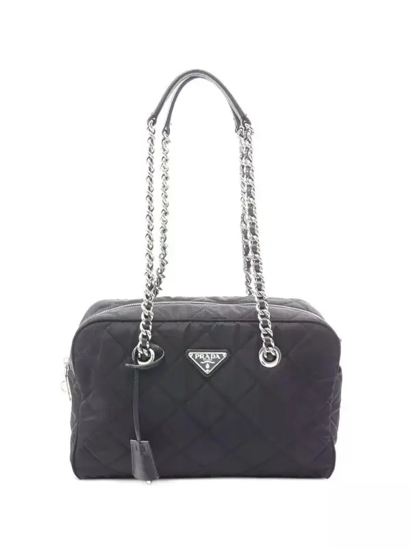 Prada Tessuto Impuntu Chain Shoulder Bag