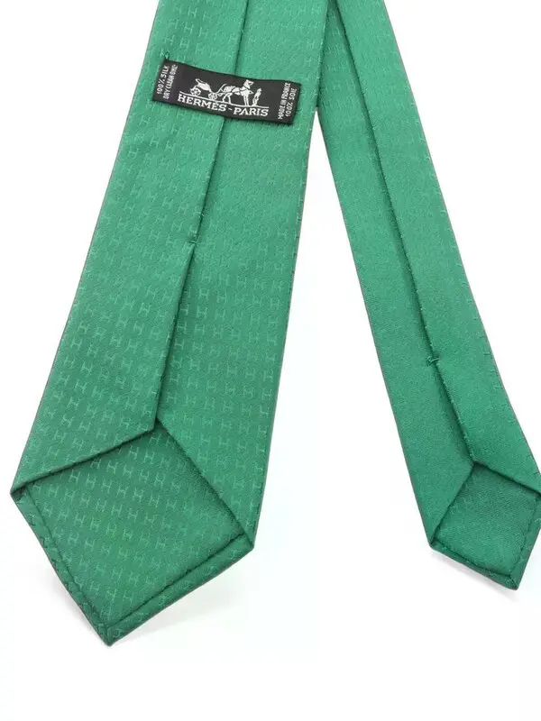 Hermès 2010s H-logo Tie - Green