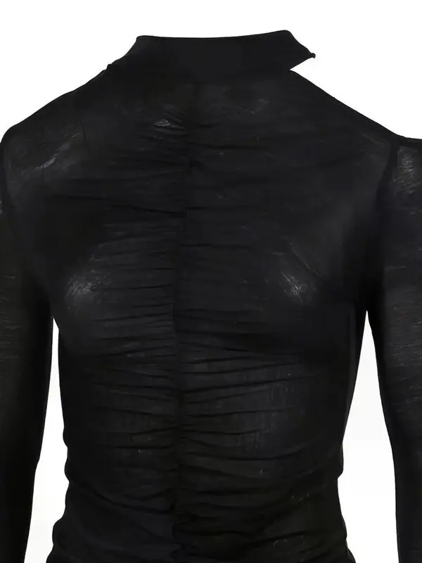 VIVAMUS Gathered Cold-shoulder T-shirt