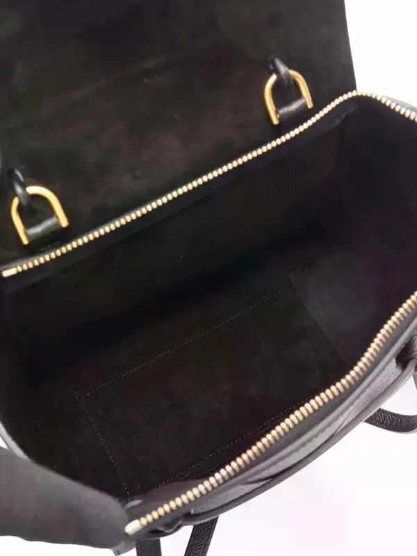 Celine 2000-2026 Nano Grained Calfskin Belt Bag Satchel - Black