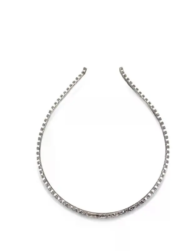YELLOWSWALLOW Crystal-embellished Ribbon Hairband - Silver