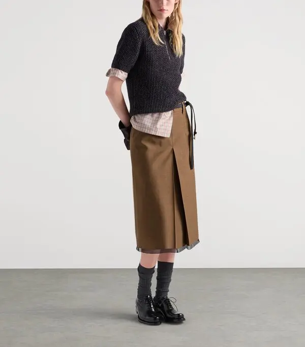 Prada Wool Midi Skirt