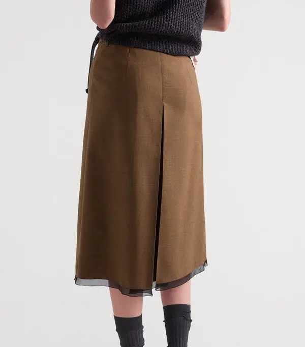 Prada Wool Midi Skirt