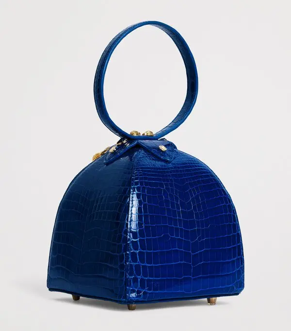ETHAN K Crocodile Leather Duchess Top-handle Bag