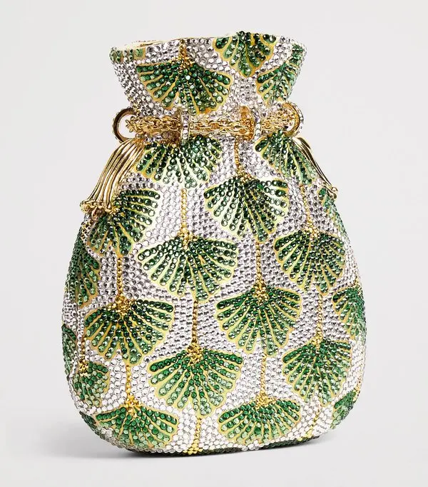 Judith Leiber Embellished Ginkgo Pouch Clutch Bag
