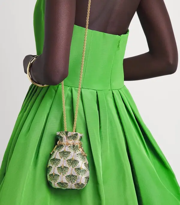 Judith Leiber Embellished Ginkgo Pouch Clutch Bag