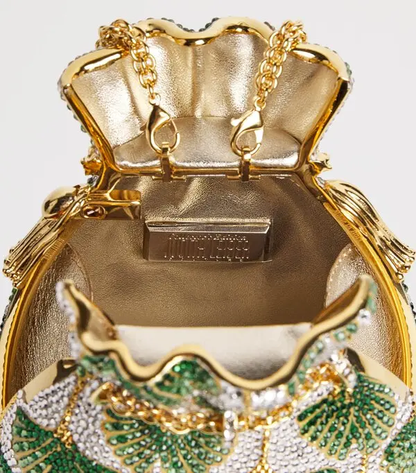 Judith Leiber Embellished Ginkgo Pouch Clutch Bag
