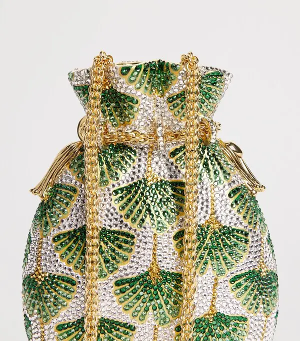 Judith Leiber Embellished Ginkgo Pouch Clutch Bag
