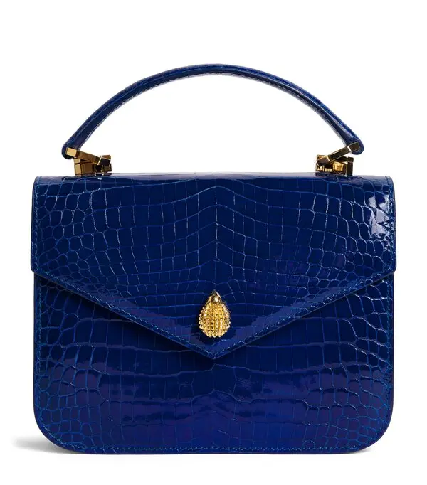 ETHAN K Crocodile Leather Infinity Top-handle Bag