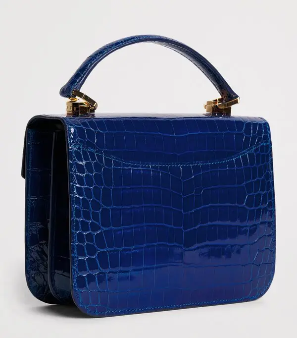 ETHAN K Crocodile Leather Infinity Top-handle Bag