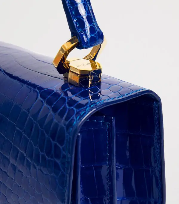 ETHAN K Crocodile Leather Infinity Top-handle Bag