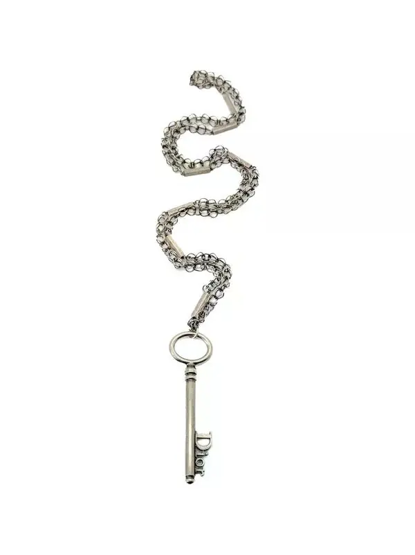 Dior 2000s Galliano Key Pendant Necklace - Silver