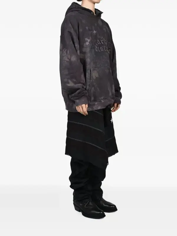 MARKING DISTANCE Logo-embroidered Washed Hoodie