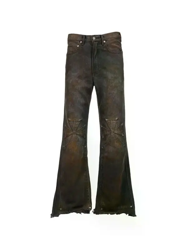 SEKRIT Cross-patch Flared Jeans