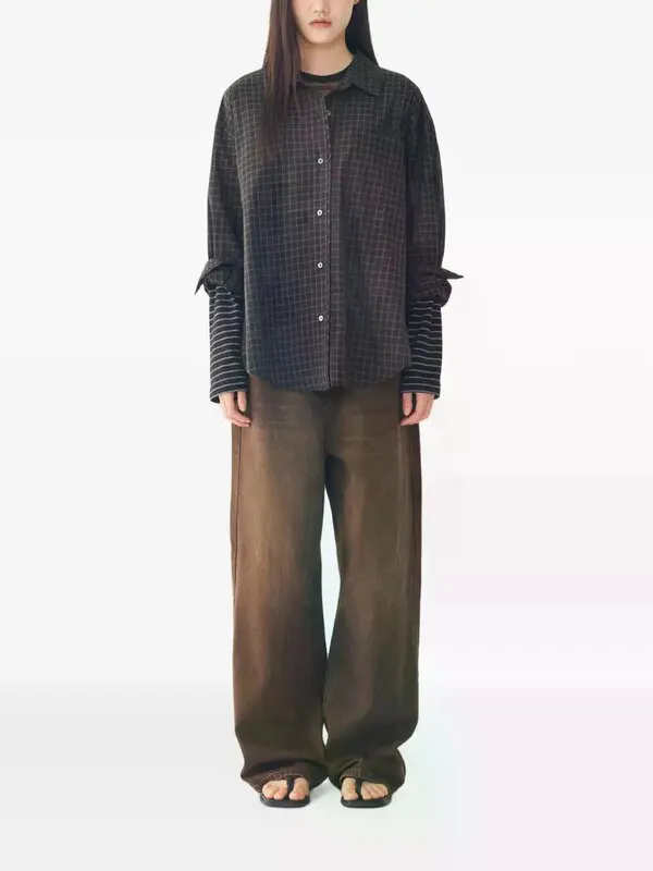 STUDIO TOMBOY Washed Wide-leg Jeans - Brown