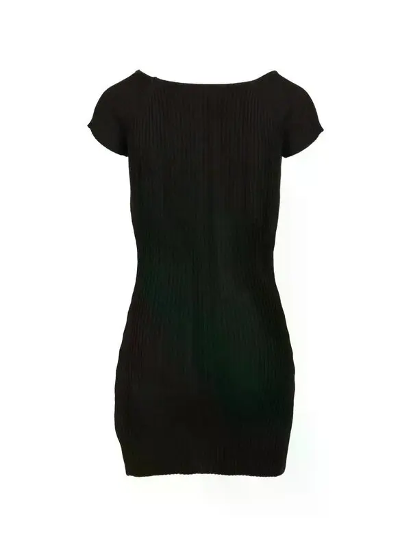 BOHEMSEO Ribbed Cap-sleeve Mini Dress