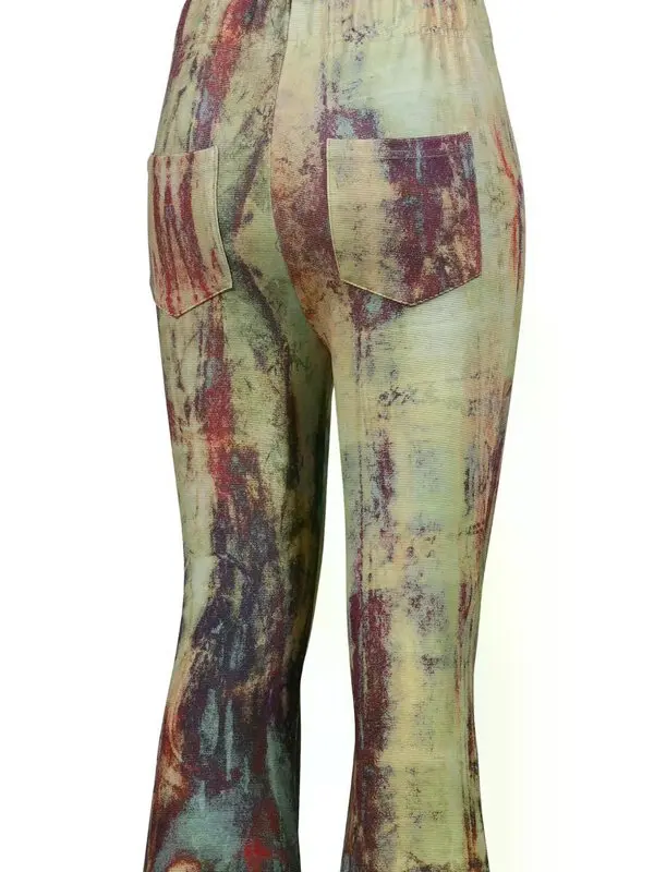 VIVAMUS Earth Tie-dye Flared Trousers