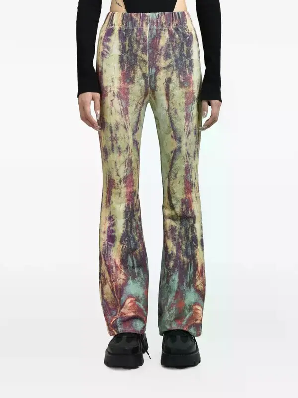 VIVAMUS Earth Tie-dye Flared Trousers - Yellow