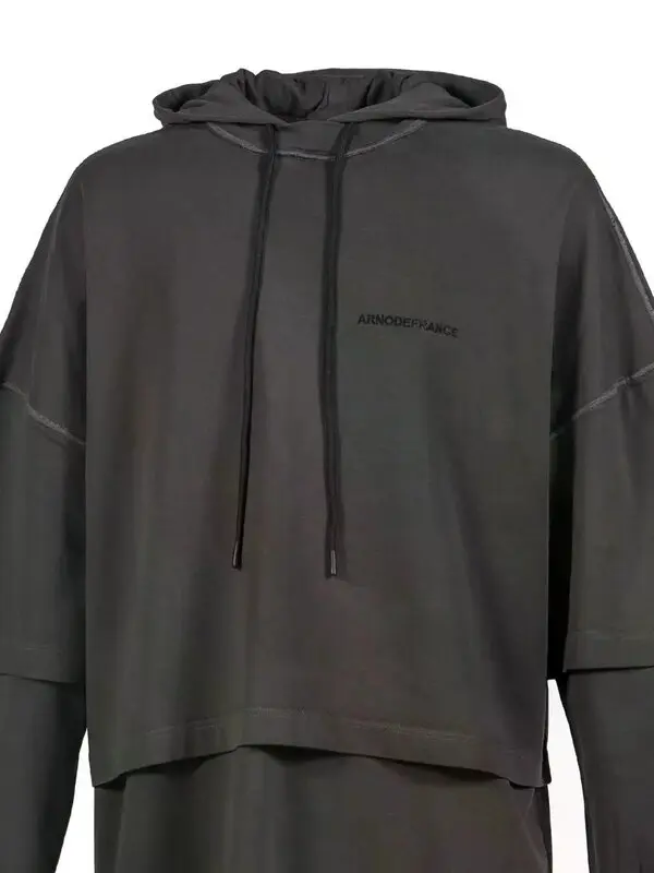 ARNODEFRANCE Layered-design Logo-print Hoodie