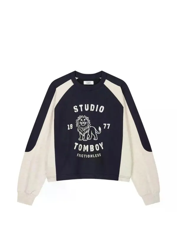 STUDIO TOMBOY Lion-print Raglan-sleeve Sweatshirt