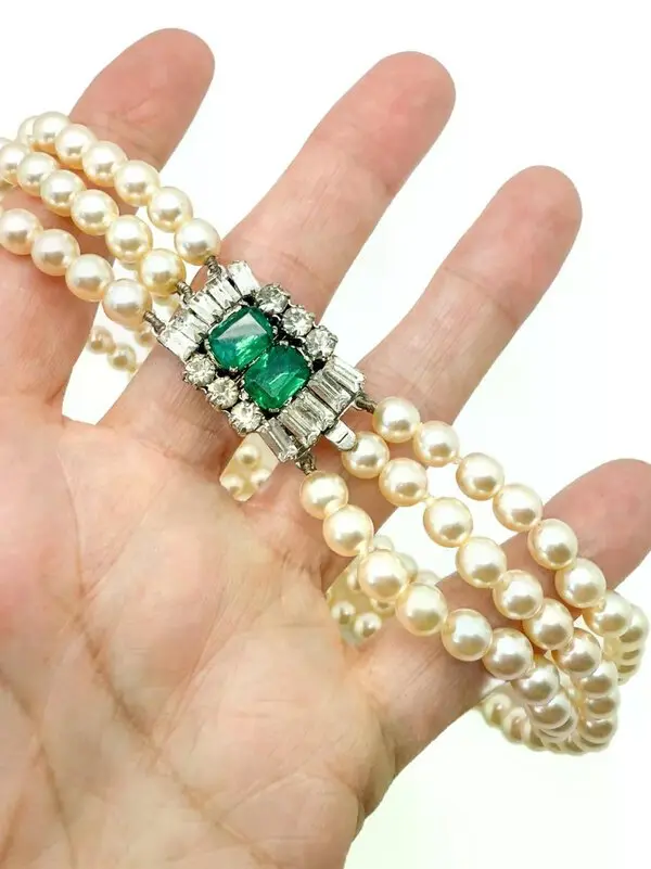 JENNIFER GIBSON JEWELLERY Vintage Faux-pearl Choker - Neutrals
