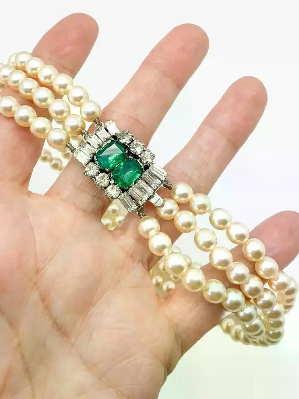 JENNIFER GIBSON JEWELLERY Vintage Faux-pearl Choker - Neutrals