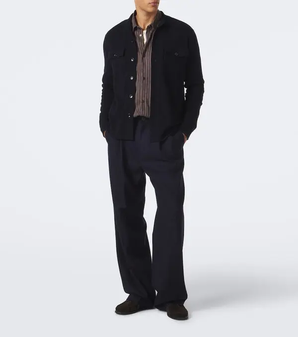 ALLUDE Knitted Wool And Cashmere Shirt