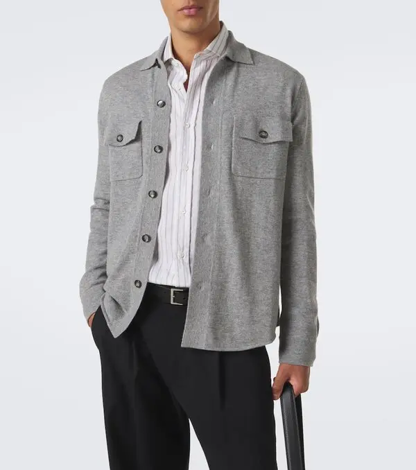 ALLUDE Knitted Wool And Cashmere Shirt