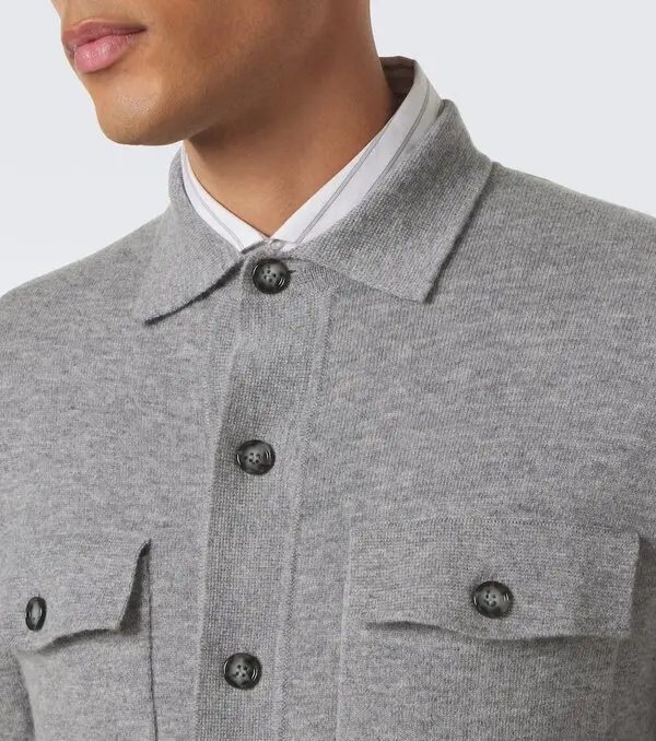 ALLUDE Knitted Wool And Cashmere Shirt