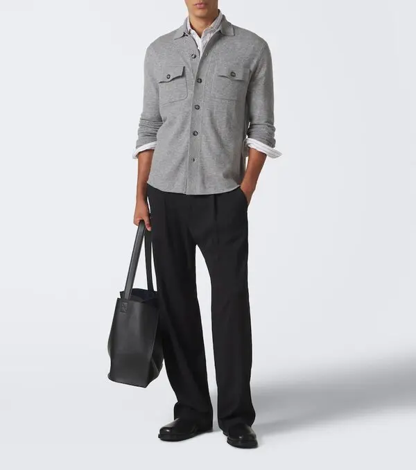 ALLUDE Knitted Wool And Cashmere Shirt