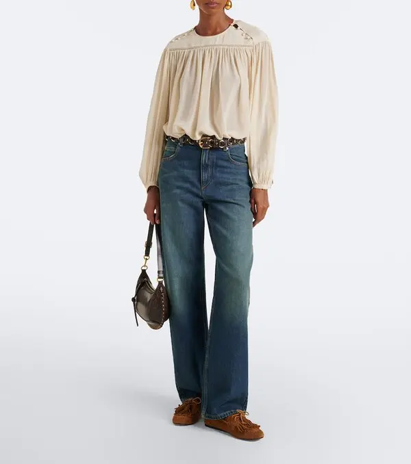 Isabel Marant Étoile Oskan Small Leather Shoulder Bag - Brown