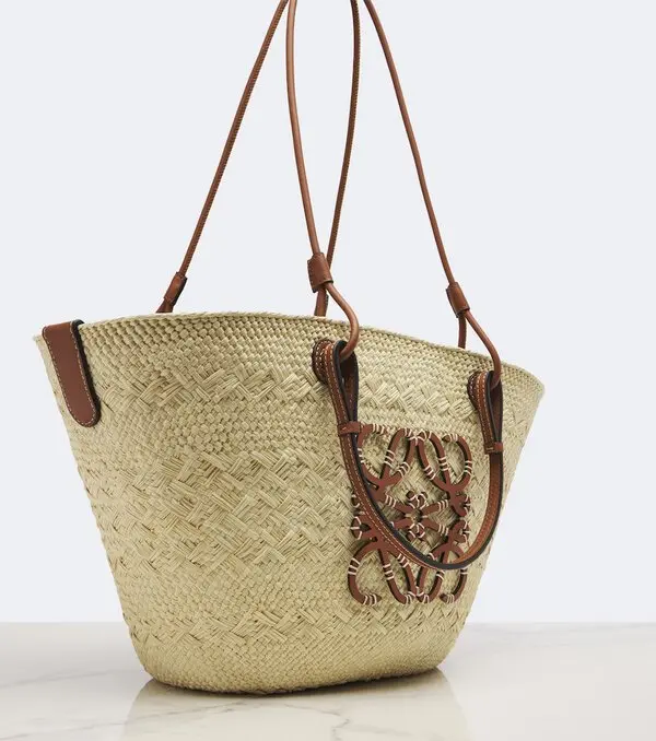 Loewe Anagram Medium Leather-trimmed Basket Bag