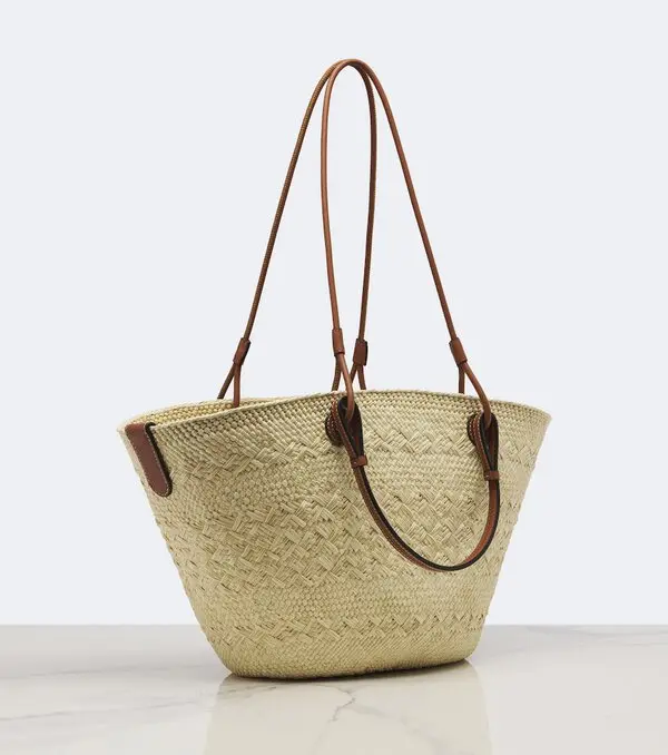 Loewe Anagram Medium Leather-trimmed Basket Bag