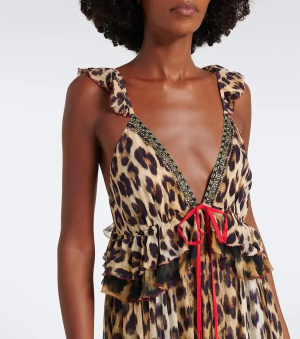 Camilla Embellished Leopard-print Silk Chiffon Maxi Dress