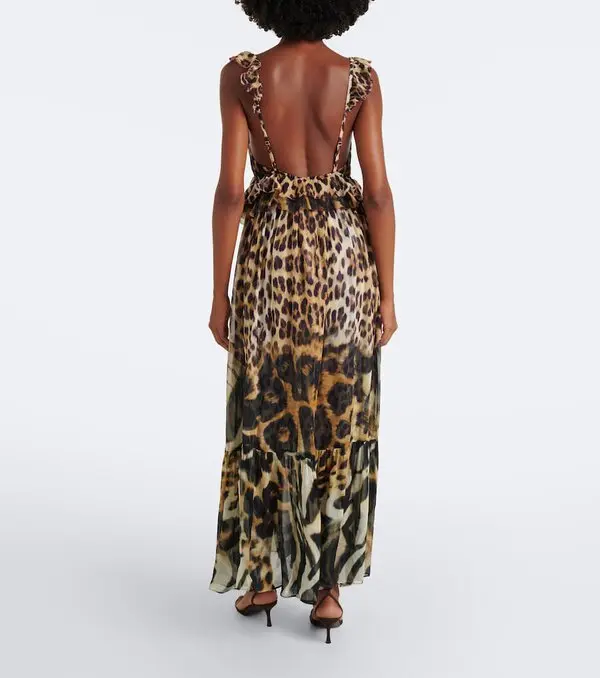 Camilla Embellished Leopard-print Silk Chiffon Maxi Dress