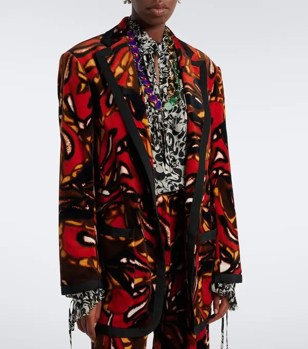 Dries Van Noten Printed Cotton-blend Blazer