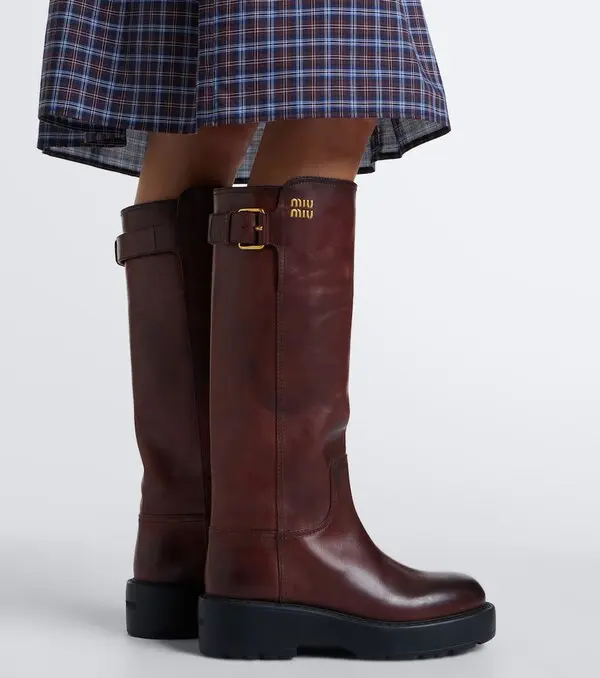 Miu Miu Leather Knee-high Boots