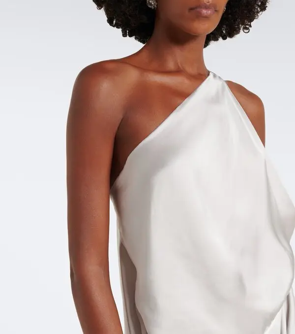 VIVIENNE WESTWOOD Glossa Draped One-shoulder Satin Maxi Dress
