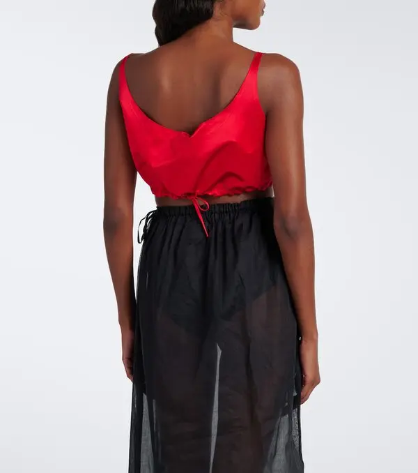 Prada Silk Duchesse Crop Top