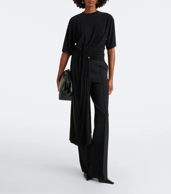 Sportmax Asymmetric Draped Jersey Top