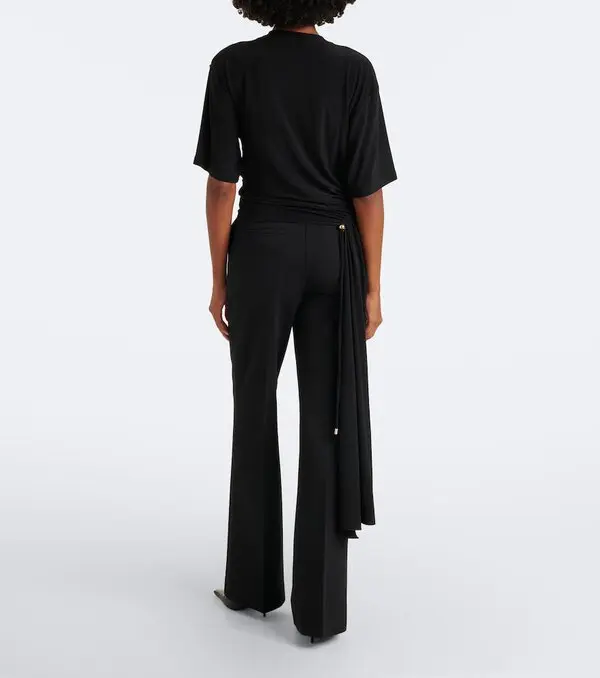 Sportmax Asymmetric Draped Jersey Top