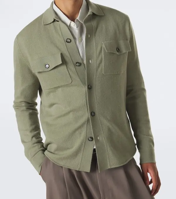 ALLUDE Knitted Wool And Cashmere Shirt