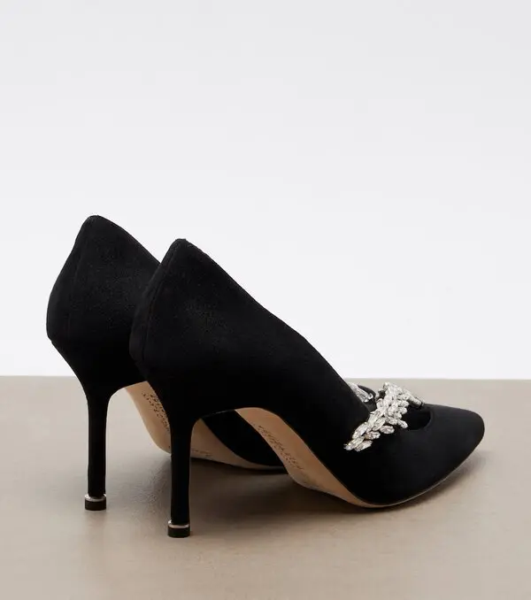 Balenciaga X Manolo Blahnik Embellished Suede Pumps