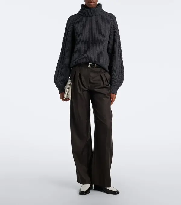 Loulou De Saison Sbiru Lds Pleated Virgin Wool Pants