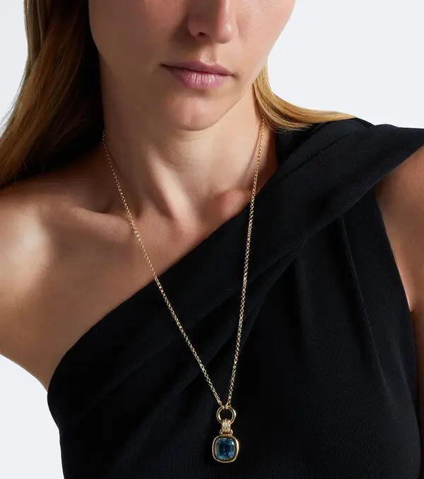 David Yurman 18kt Topaz And Diamond Pendant