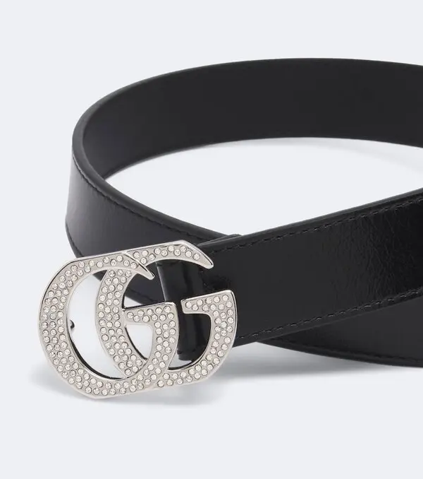 Gucci Gg Marmont Embellished Leather Belt