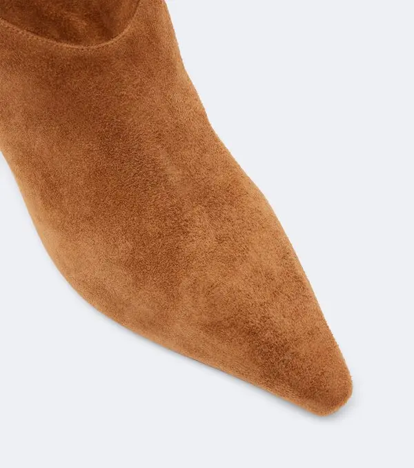 Paris Texas Rose Suede Knee-high Boots