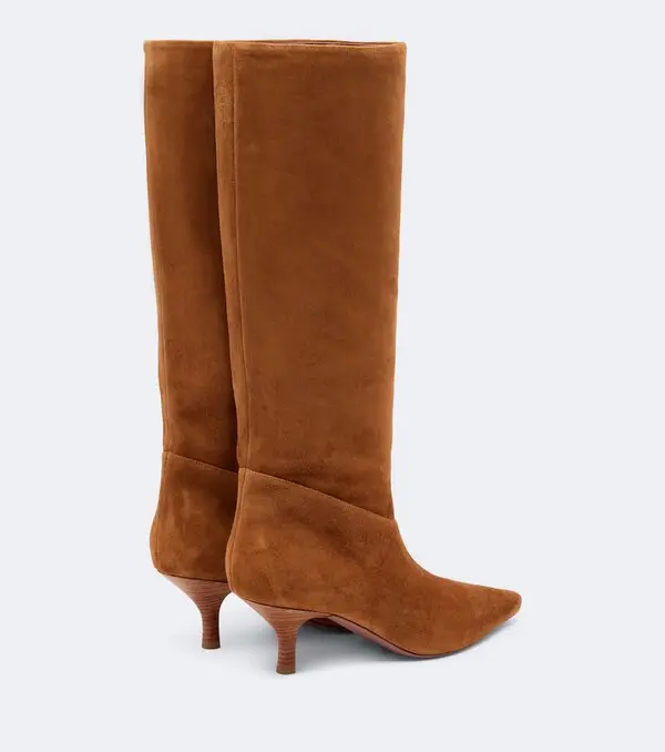 Paris Texas Rose Suede Knee-high Boots